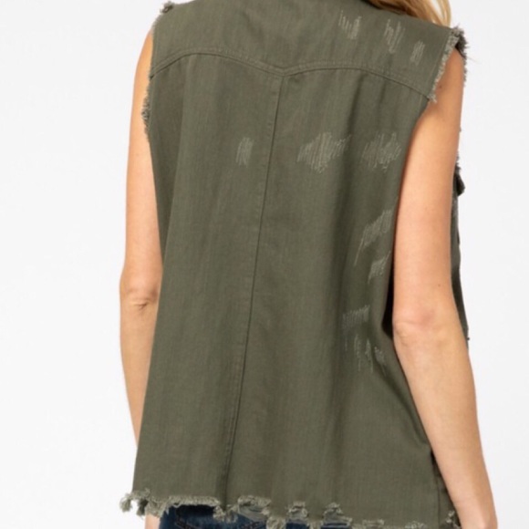 entro | Jackets & Coats | Entro Olive Green Denim Buttonup Collared ...